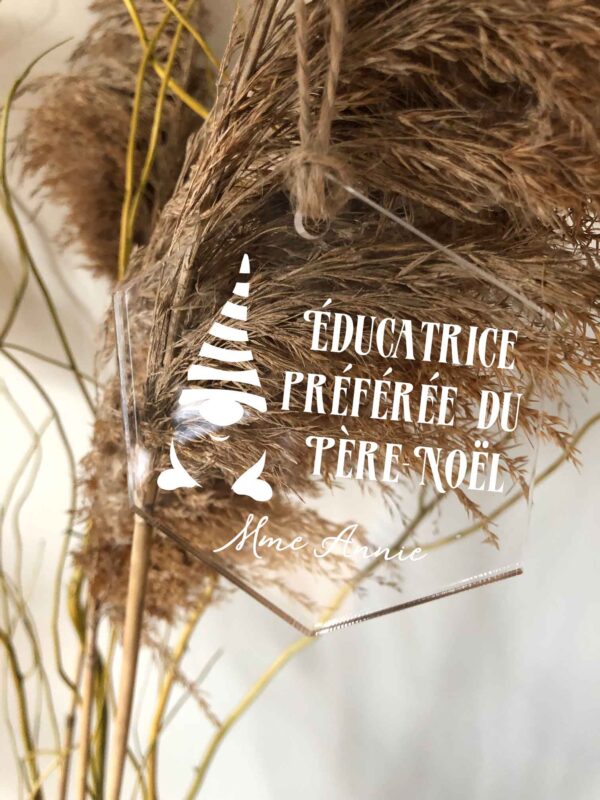 Ornement noël cadeau personnalisé pour éducatrice